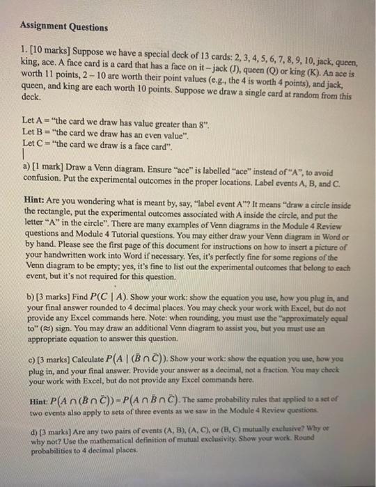 Solved Assignment Questions 1. [10 marks] Suppose we have a | Chegg.com