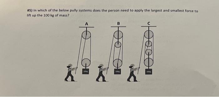 Solved AS) In which of the below pully systems does the | Chegg.com
