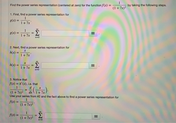 Solved Use a geometric power series expansion (Equation 2 in | Chegg.com