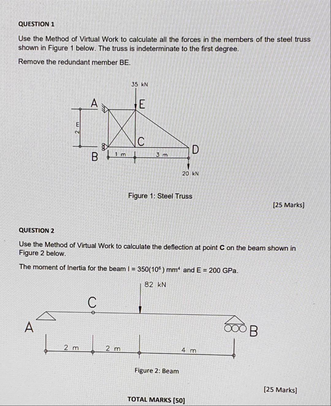 Solved QUESTION 1 Use the Method of Virtual Work to | Chegg.com