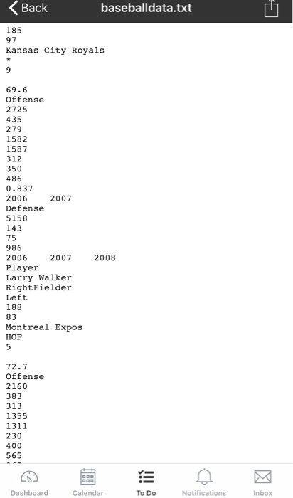 Solved Baseball Data Analysis Using Structures And Data | Chegg.com
