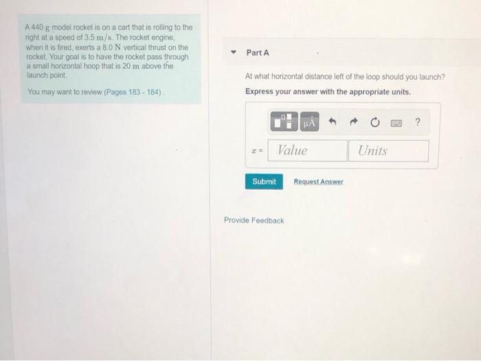 Solved Part A A 440 g model rocket is on a cart that is | Chegg.com