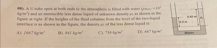 Solved 07). At a depth of 8,380 m,(27,493ft), Milwaukee | Chegg.com