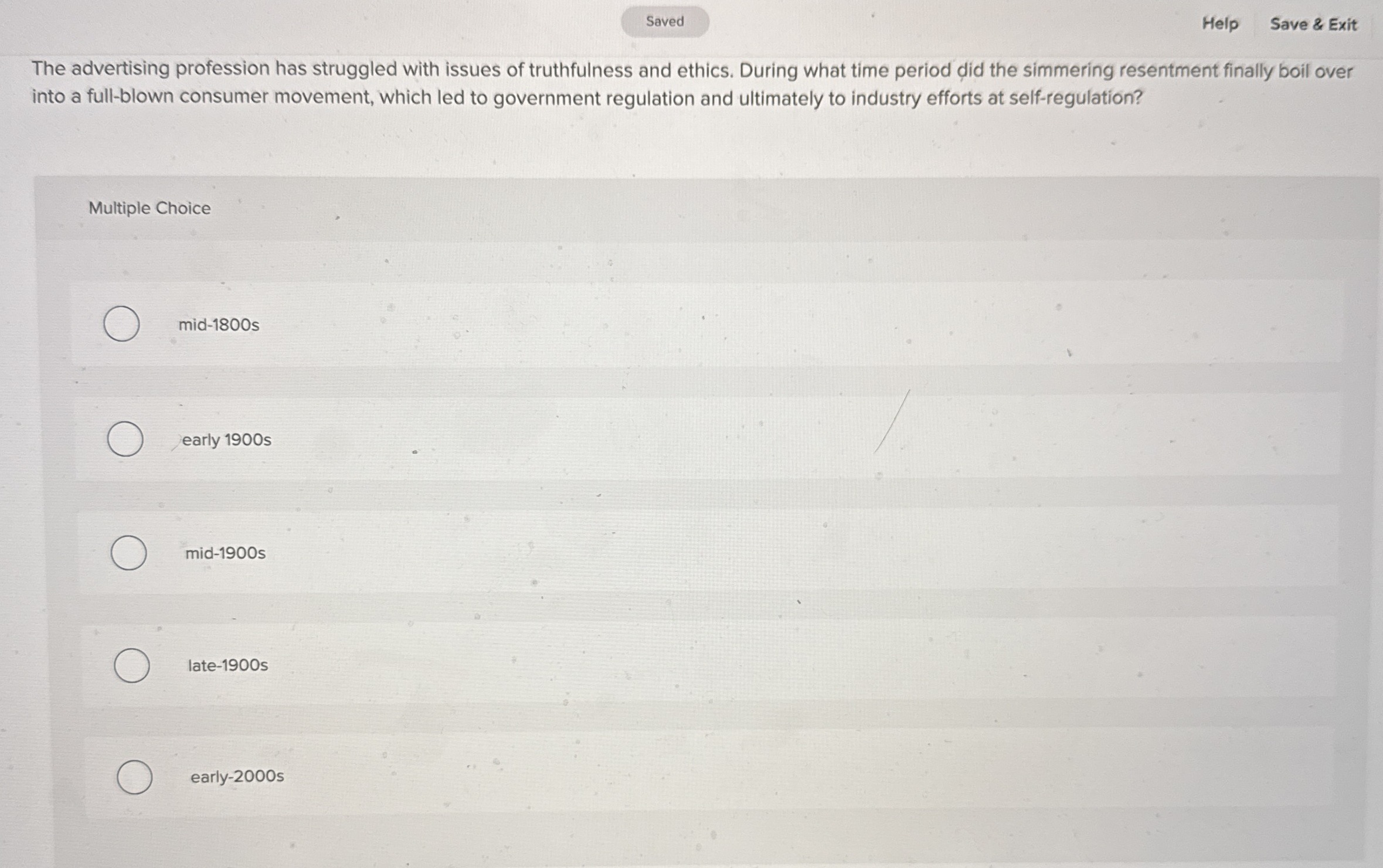 HelpSave & ExitThe advertising profession has | Chegg.com