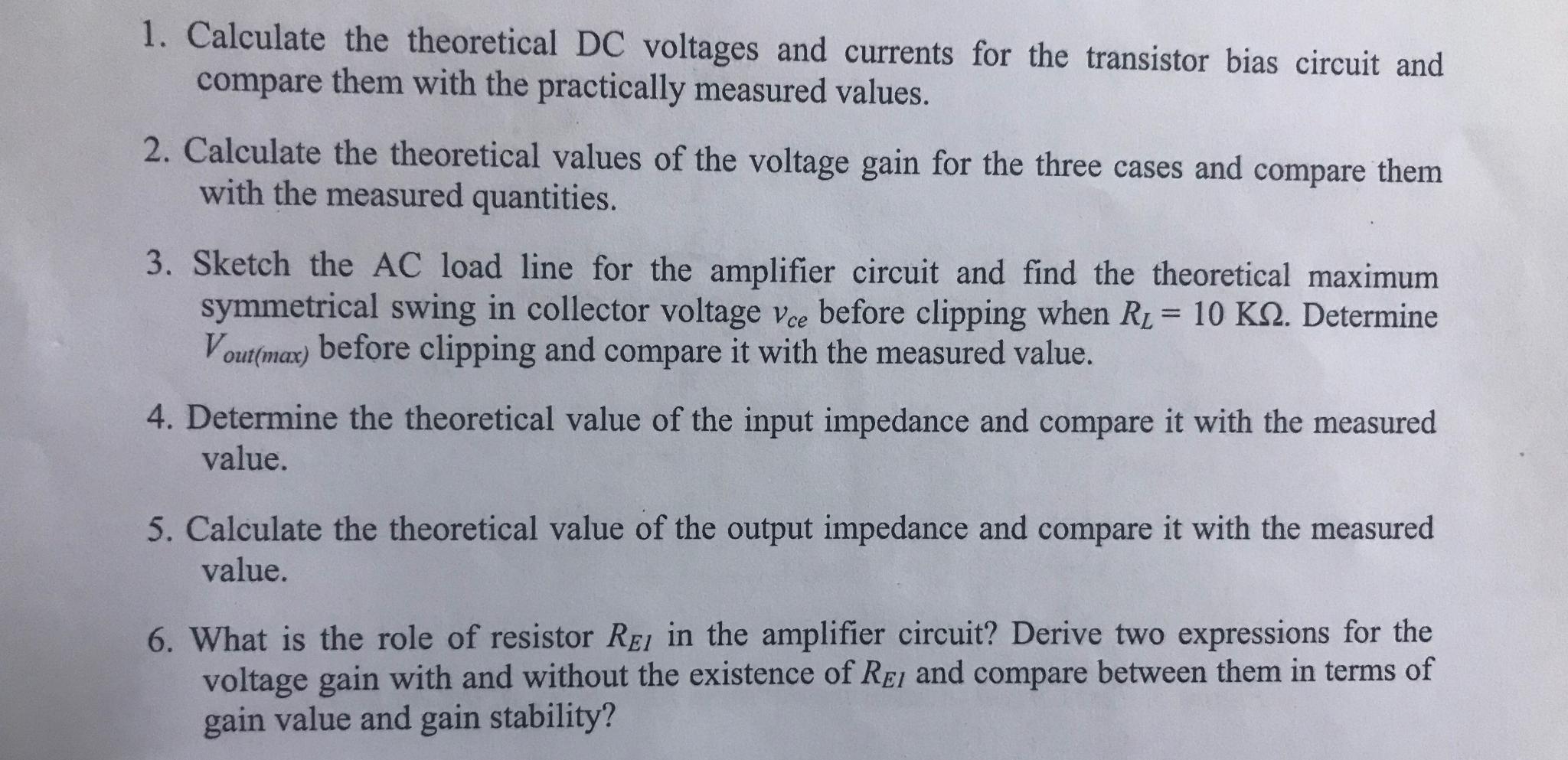 Solved Calculate the theoretical DC voltages and currents | Chegg.com