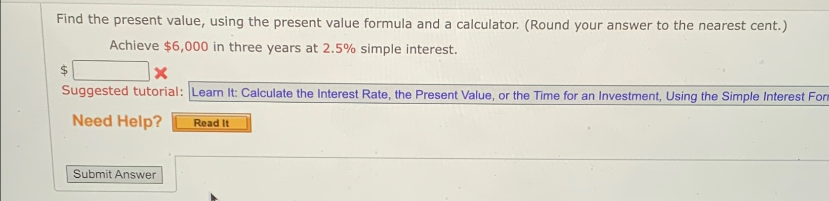 Solved Find the present value, using the present value | Chegg.com