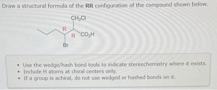 Solved Draw a structural formula of the RR configuration of | Chegg.com