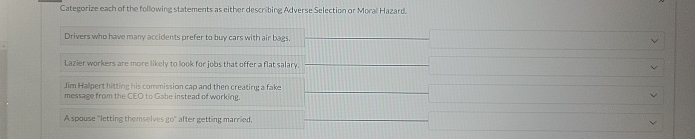 Solved Categorize each of the following statements as either | Chegg.com