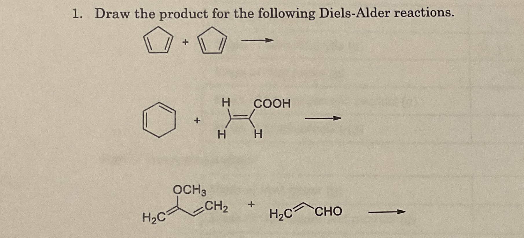 Solved Draw the product for the following Diels-Alder | Chegg.com