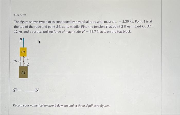 Solved Computation The figure shows two blocks connected by | Chegg.com