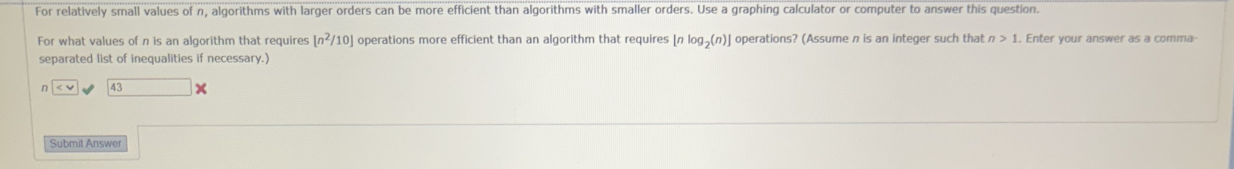 Solved For relatively small values of n, ﻿algorithms with | Chegg.com