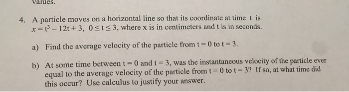 Solved A particle moves on a horizontal line so that its | Chegg.com
