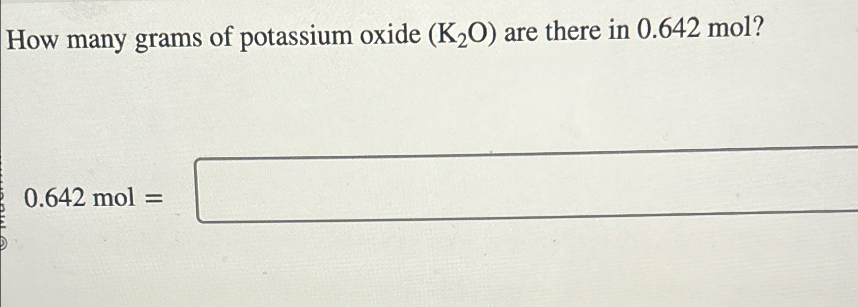 Solved How many grams of potassium oxide (K2O) ﻿are there in | Chegg.com