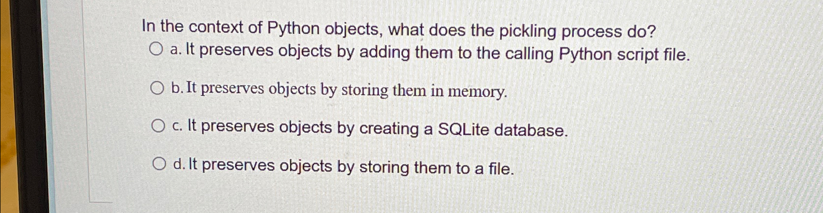 Solved In The Context Of Python Objects What Does The 7962
