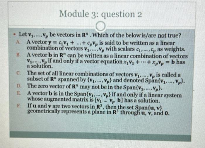 Solved Module 3: question 1 • Let u and v be vectors in R2. | Chegg.com