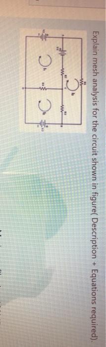 Solved Explain mesh analysis for the circuit shown in | Chegg.com
