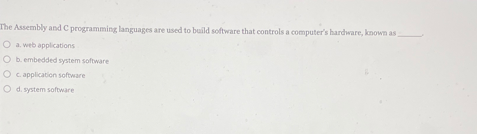 Solved The Assembly and C programming languages are used to | Chegg.com