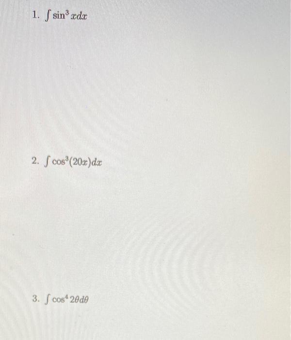 Solved 5. 6. Si de 7. Trigonometric Integrals Pythagorean | Chegg.com