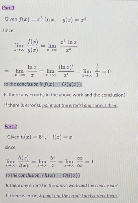 Solved Given f(x)=x3lnx,g(x)=x4 since | Chegg.com