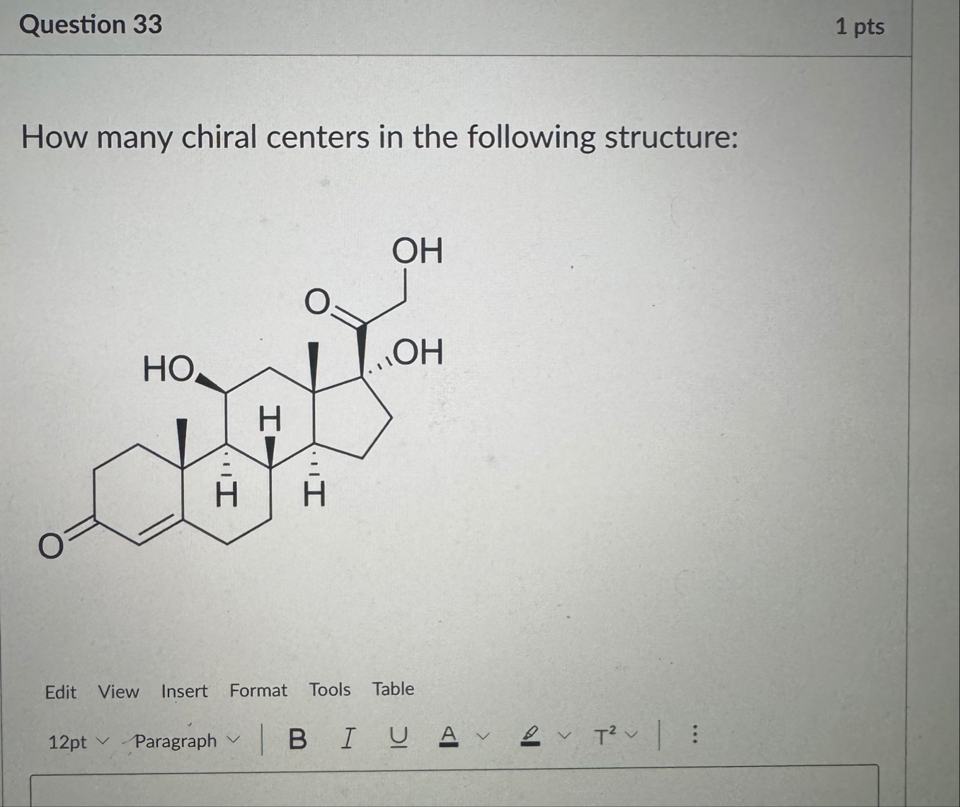 Solved Question 331 ﻿ptsHow many chiral centers in the | Chegg.com