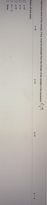 Solved Determine which of the value)if any, must be excluded | Chegg.com