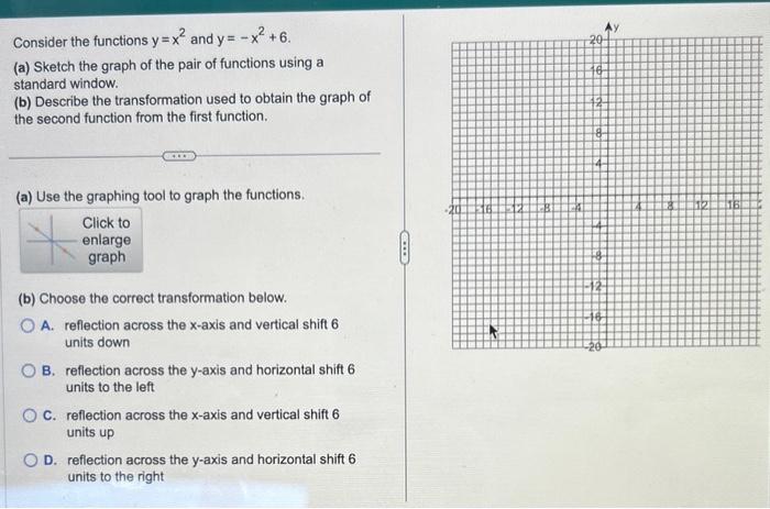 Solved Consider the functions y=x2 and y=−x2+6. (a) Sketch | Chegg.com