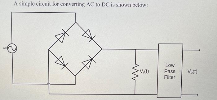 A simple circuit for converting AC to DC is shown | Chegg.com
