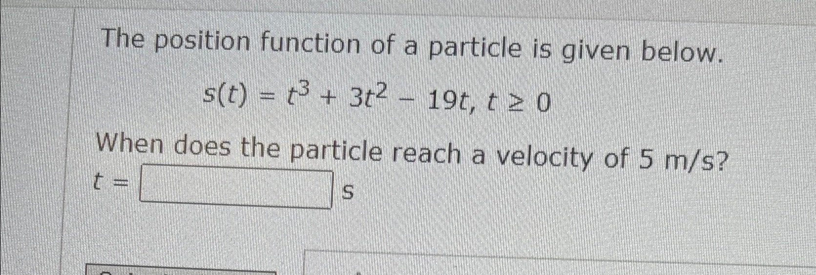 Solved The position function of a particle is given | Chegg.com