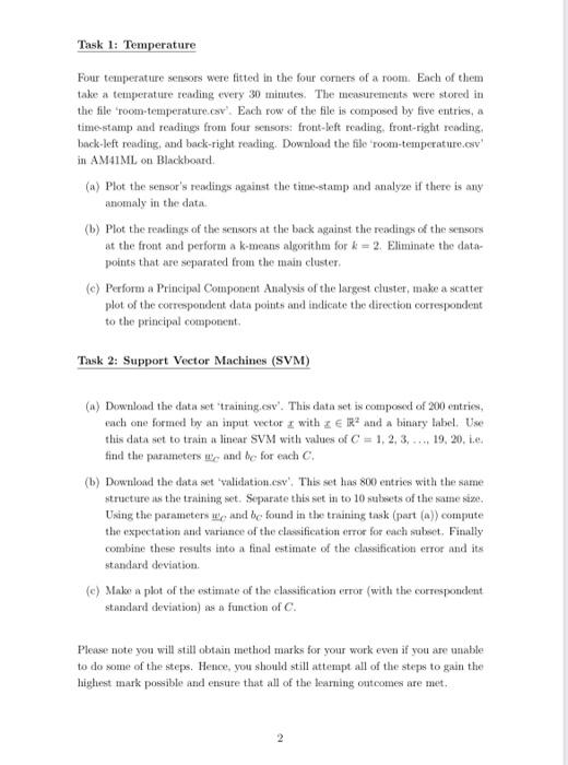 Solved Task 1: Temperature Four temperature sensors were | Chegg.com