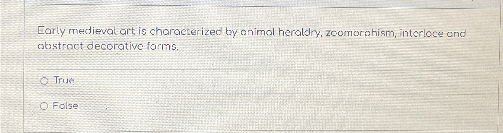 Solved Early medieval art is characterized by animal | Chegg.com