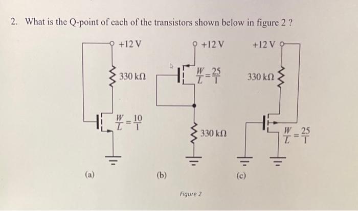 Solved 2. What is the Q-point of each of the transistors | Chegg.com
