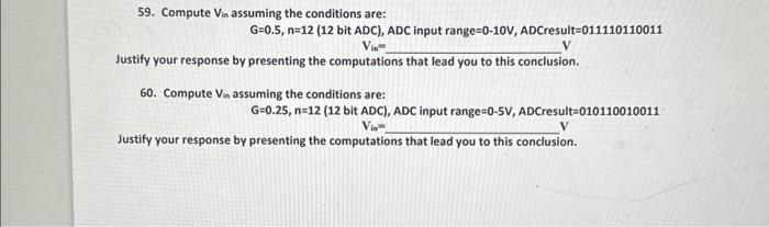 Solved 59. Compute Vin assuming the conditions are: | Chegg.com