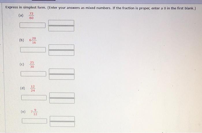 Solved Express in simplest form. (Enter your answers as | Chegg.com