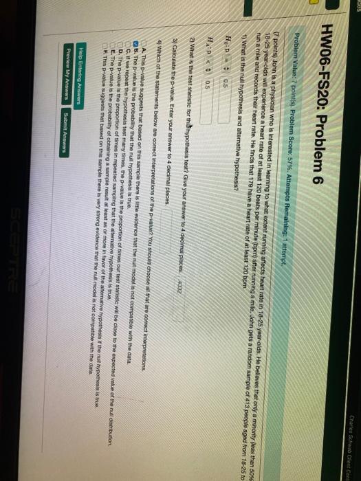 Solved 005 Charles Schaab Cheet Co HW06-FS20: Problem 6 3 | Chegg.com