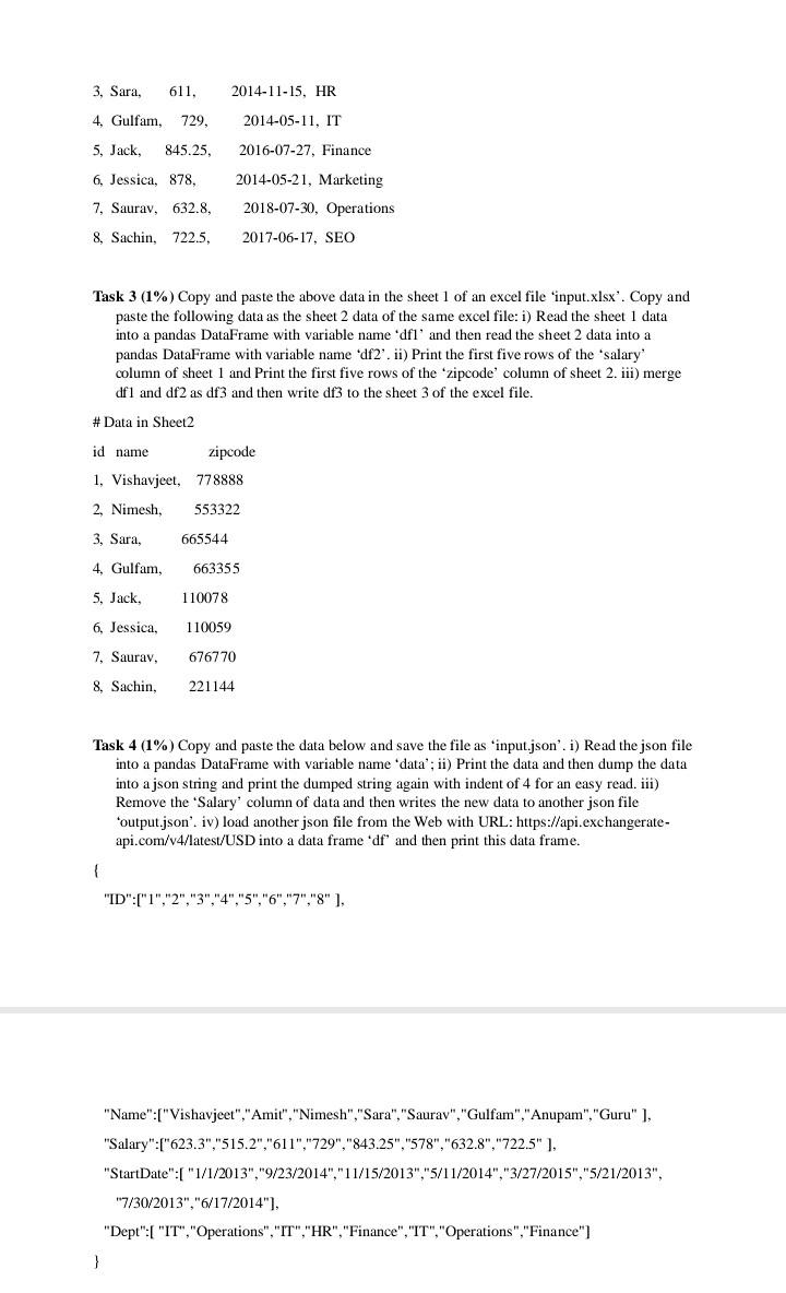 Solved Lab 4 Instructions (6%) Pandas, Data loading, | Chegg.com