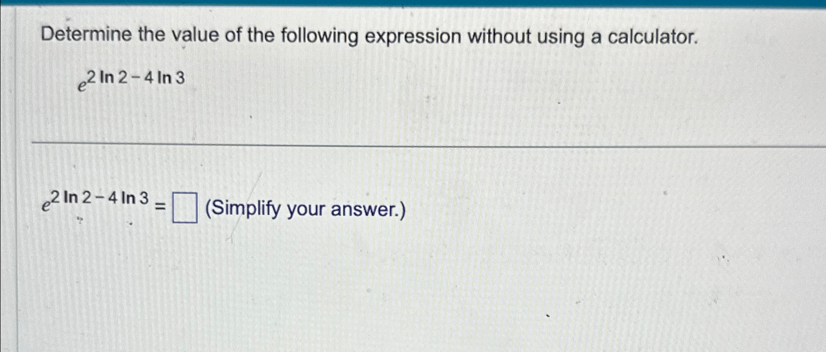 Solved Determine the value of the following expression | Chegg.com
