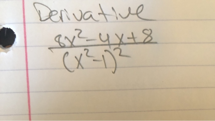 Solved Derivative 8x²-4x+8 | Chegg.com