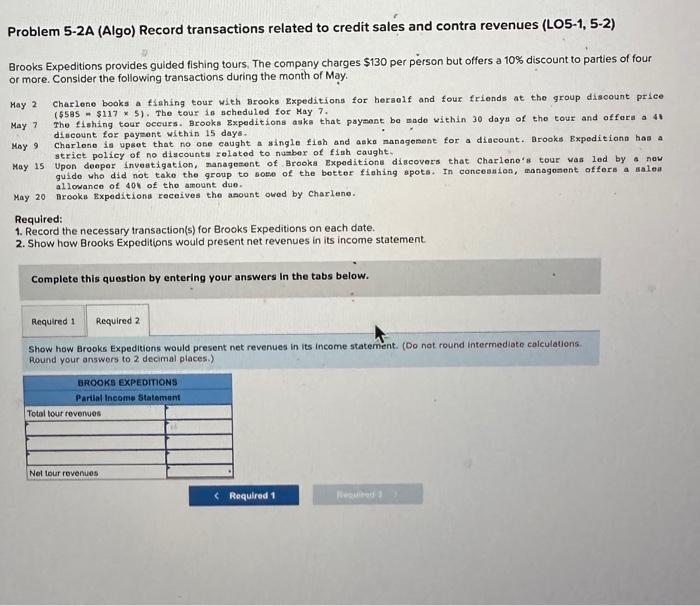 Solved Problem 5-2A (Algo) Record transactions related to | Chegg.com