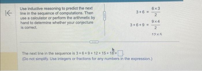 Use inductive reasoning to predict the next line in | Chegg.com