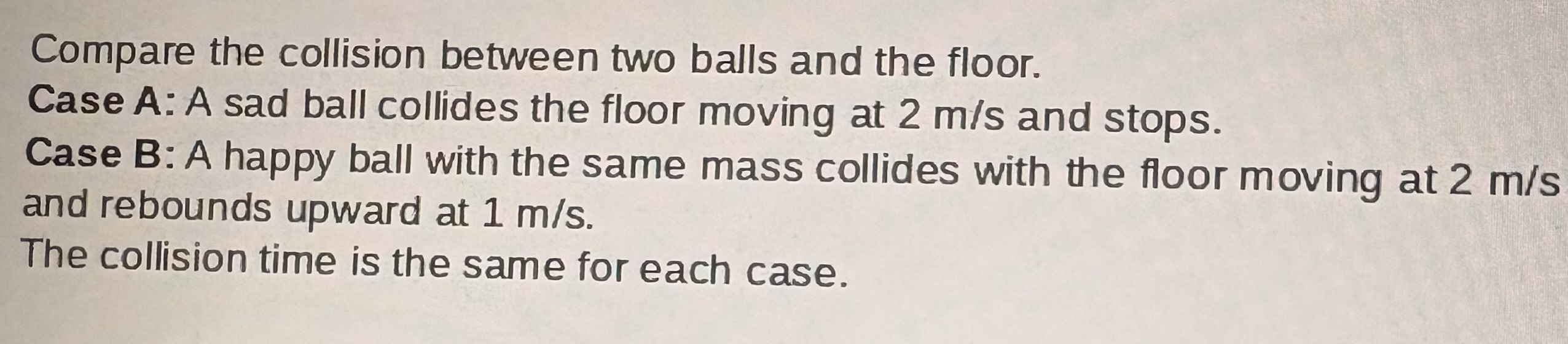 Solved Compare the collision between two balls and the | Chegg.com