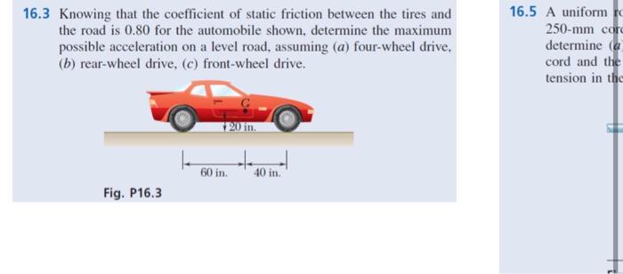 16 3 Knowing That The Coefficient Of Static Friction
