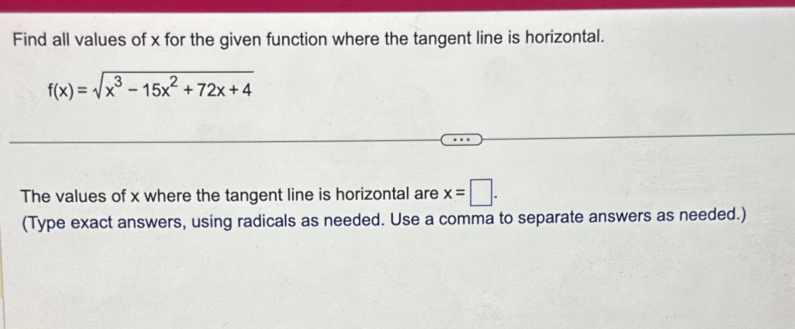 Solved Find all values of x ﻿for the given function where | Chegg.com