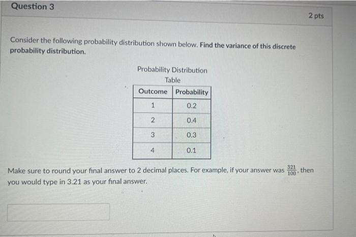 Solved Consider the following probability distribution shown | Chegg.com
