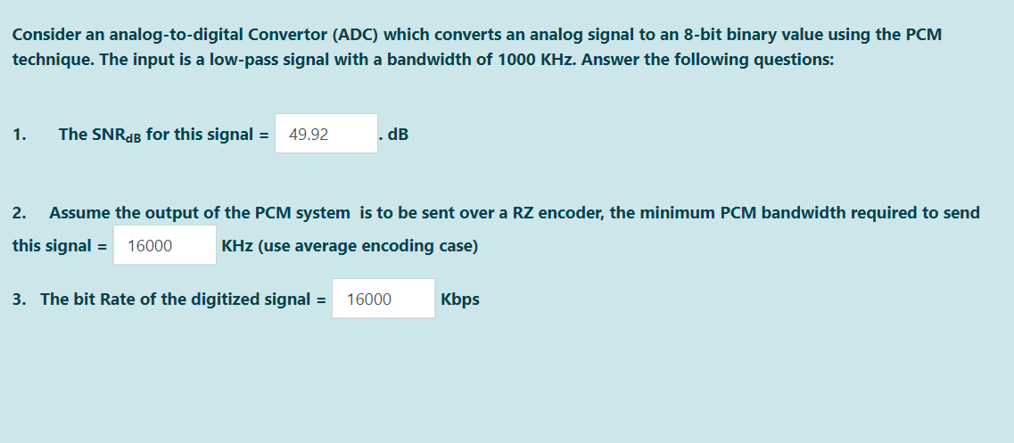 Consider an analog-to-digital Convertor (ADC) which | Chegg.com