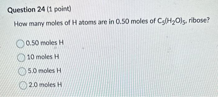 Solved How many moles of H atoms are in 0.50 moles of | Chegg.com
