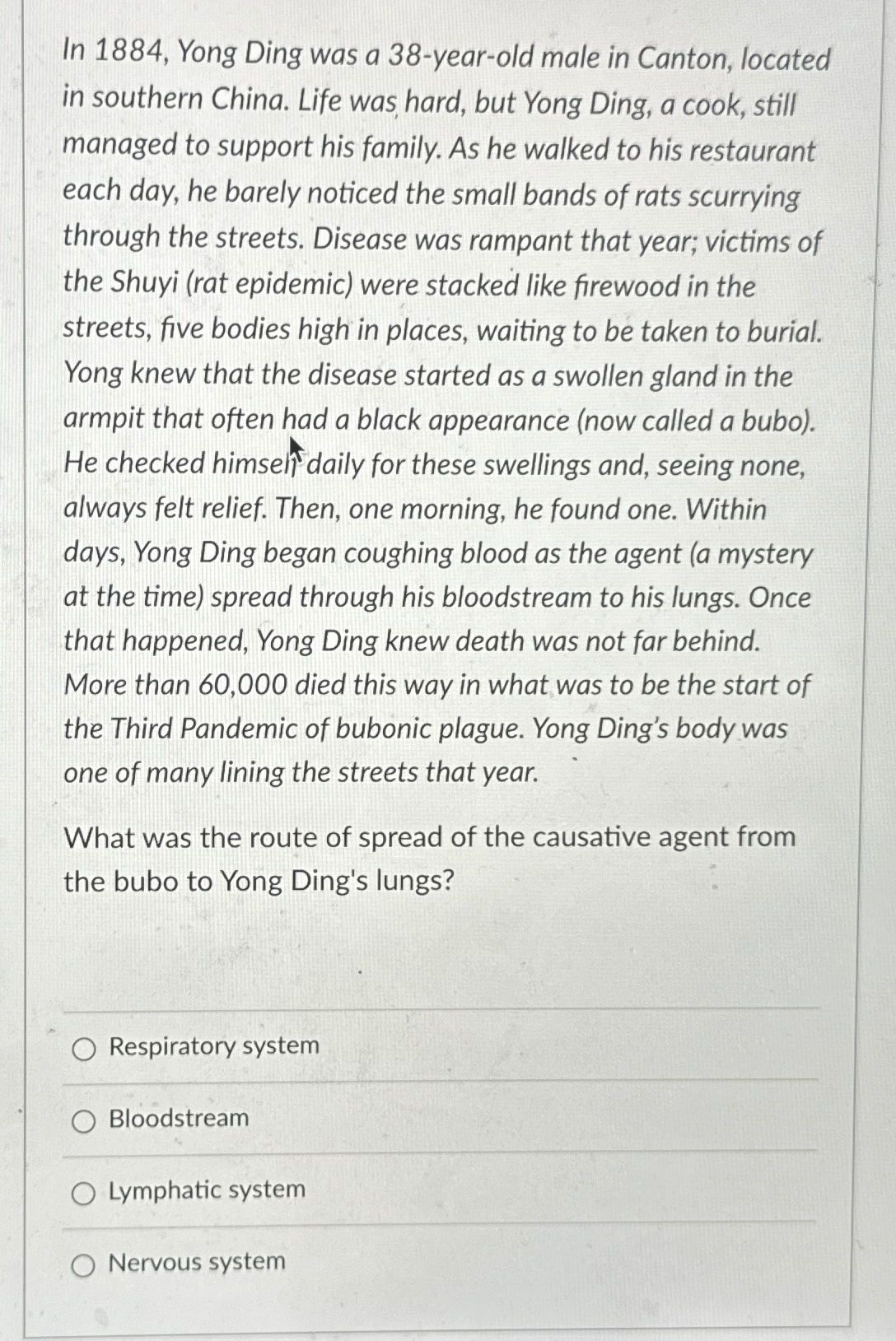 Solved In 1884, ﻿Yong Ding was a 38-year-old male in Canton, | Chegg.com