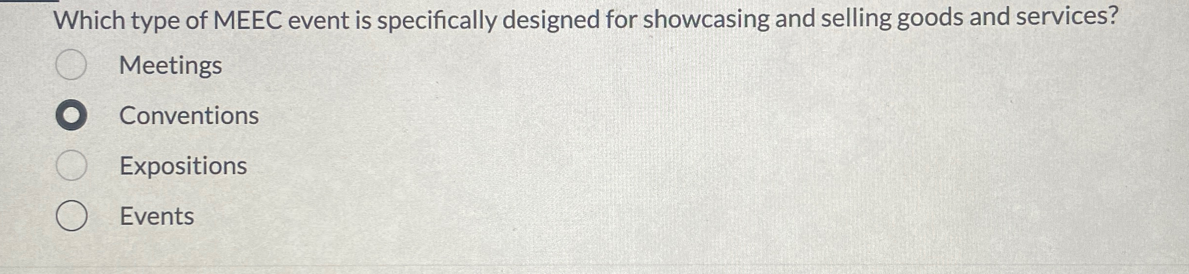 Solved Which type of MEEC event is specifically designed for | Chegg.com