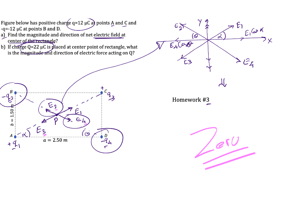 Solved Figure below has positive charge q=12μC ﻿a) ﻿points A | Chegg.com
