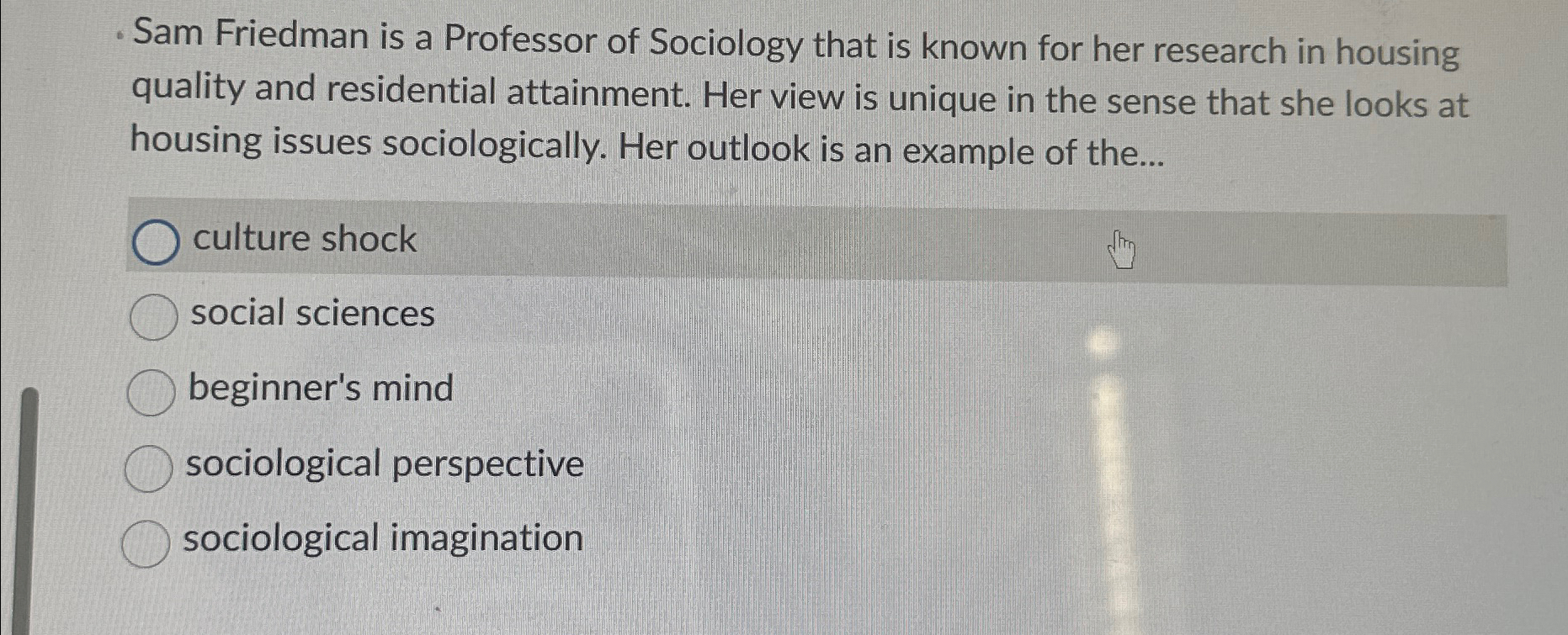 Solved Sam Friedman is a Professor of Sociology that is | Chegg.com