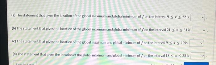 Solved For each interval, use the figure below to choose the | Chegg.com